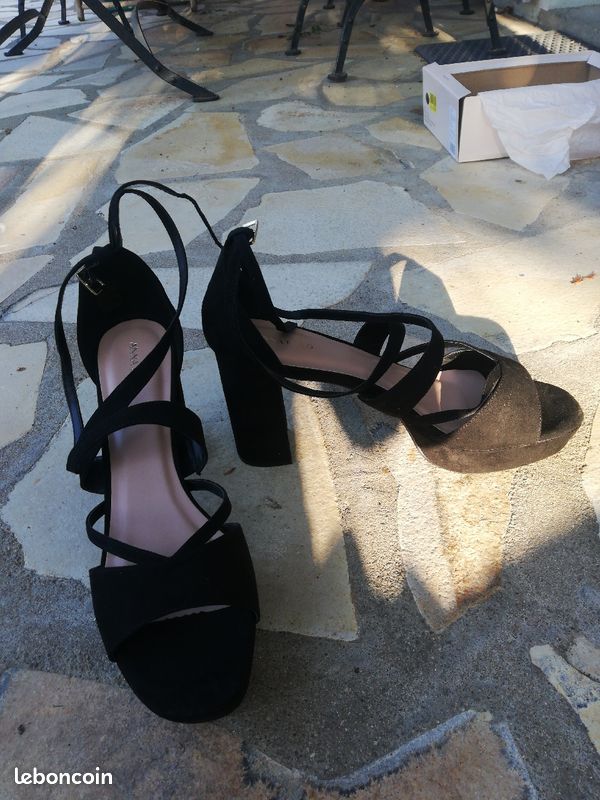 Sandales compensées velours - Chaussures