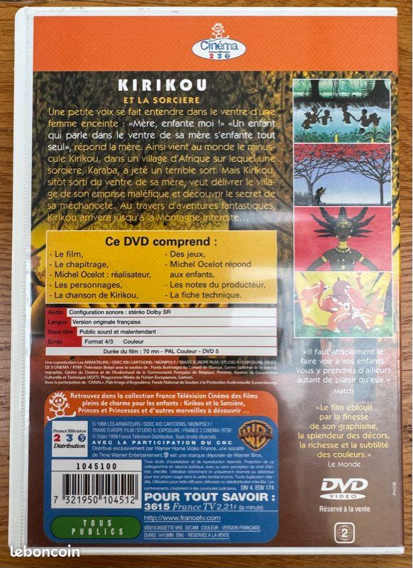 DVD « Kirikou et la Sorcière « - DVD - Films
