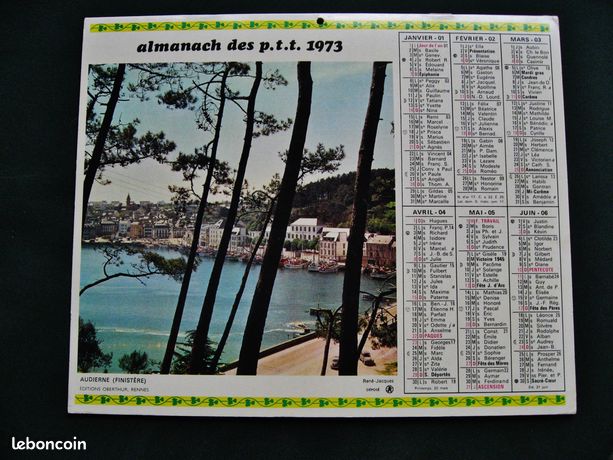 Calendrier Ptt 1973 d’occasion