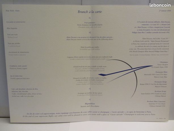 Menu Concorde d’occasion | Plus que 3 à -70%